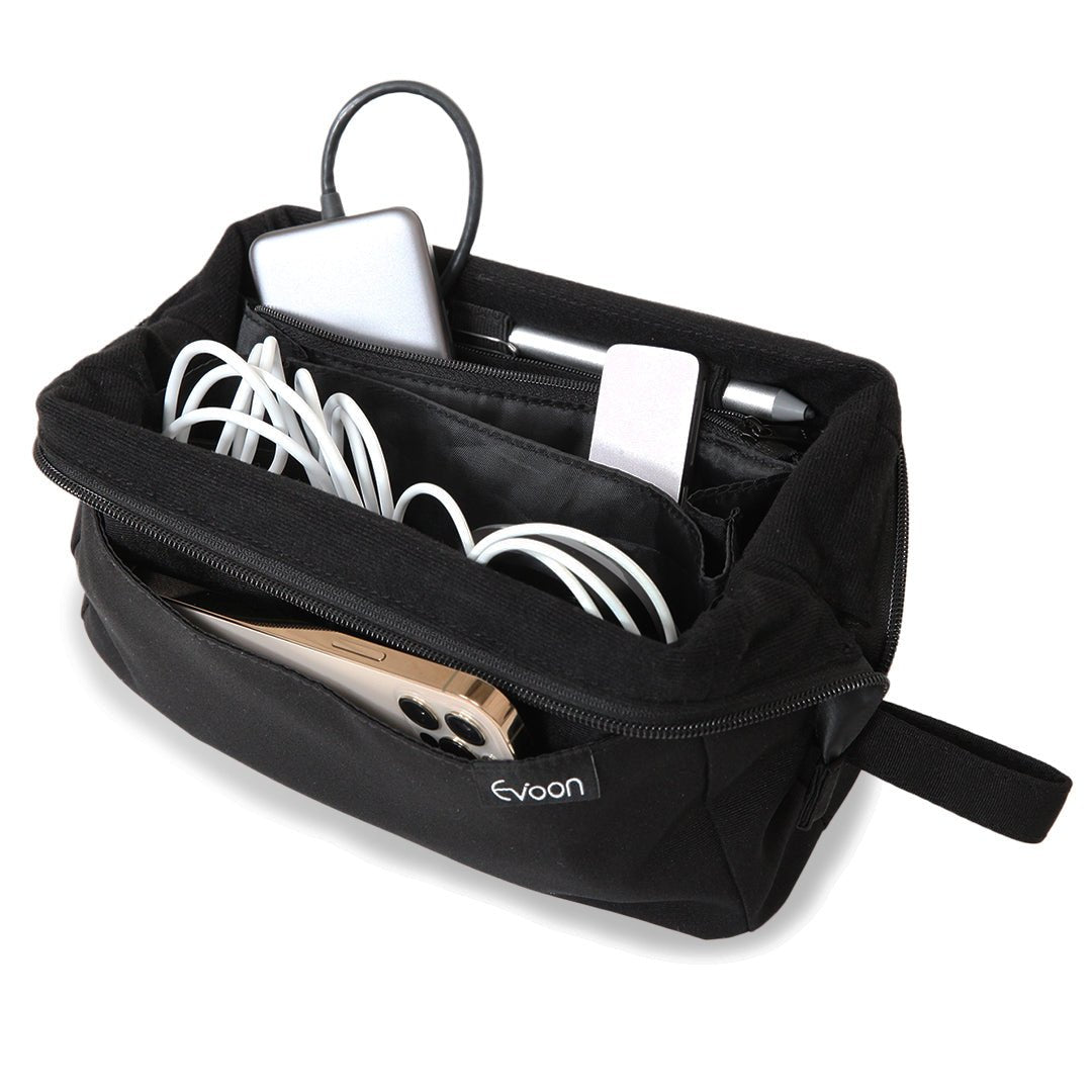Evoon かわるガジェットポーチ・ブラック【送料無料・3営業日以内に発送】